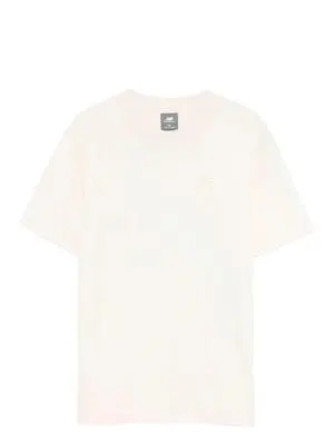 NEW BALANCE Jersey T-shirt With Embroidered Logo - Neutrals