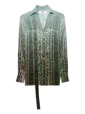 FENDI Animal-Print Silk Shirt