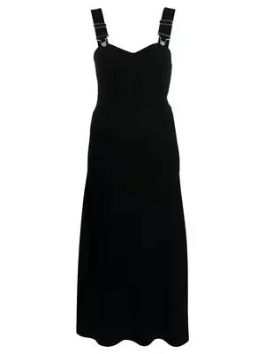 Moschino Flared Knitted Midi Dress - Black