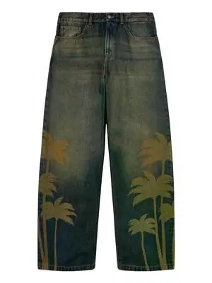 Palm Angels Laser Palms Jeans - Blue