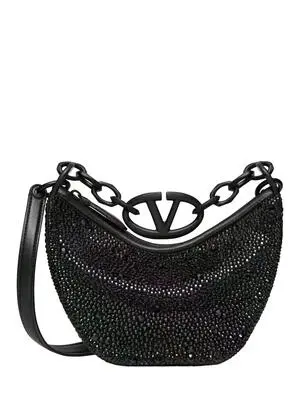 Valentino Garavani Mini Vlogo Moon Shoulder Bag - Black