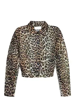 GANNI Leopard-print Jacket - Neutrals