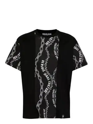 Versace Chain Couture Cotton T-shirt - Black