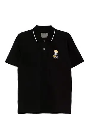 MUSIUM DIV. Embroidered Polo Shirt - Black