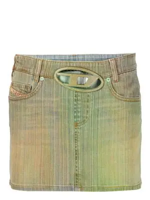 DIESEL® Oval D Buckle Denim Mini Skirt - Blue