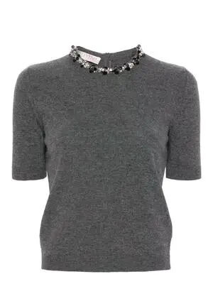VALENTINO Embroidered Wool Sweater