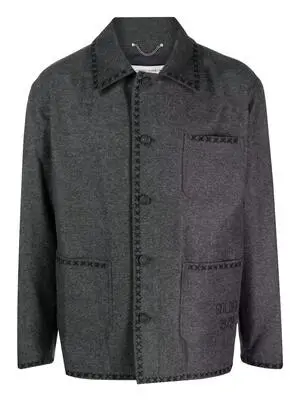 GOLDEN GOOSE Embroidered Wool Jacket - Grey