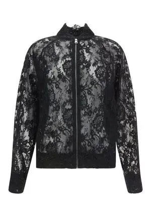 Ermanno Scervino Floral-lace Bomber Jacket - Black
