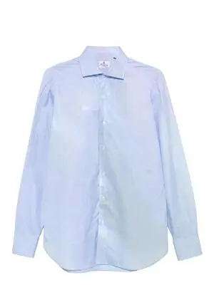 FINAMORE 1925 Plaid Check-pattern Shirt - Blue