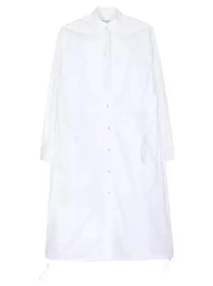 WALES BONNER Contrast Poplin Midi Dress - White