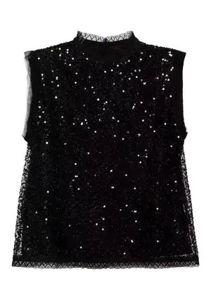 Shiatzy Chen Libre Collection Sequin Top - Black