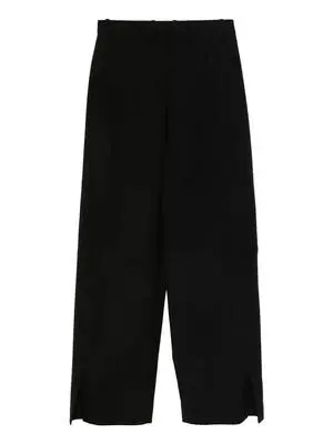 JIL SANDER Virgin Wool Wide Leg Trousers - Black