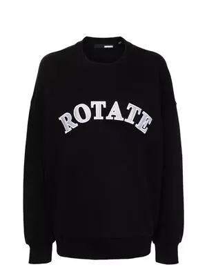 ROTATE BY BIRGER CHRISTENSEN Logo-patch Organic-cotton Sweatshirt - Black