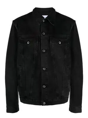 Off-White Logo-embroidered Denim Jacket Black