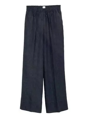 Eleventy Linen Trousers Blue