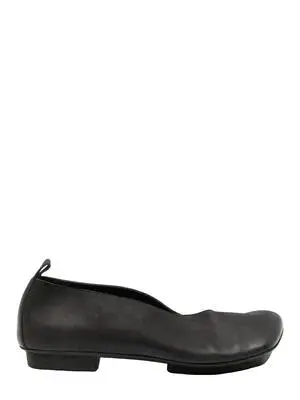 UMA WANG Asymmetric-toe Leather Ballet Shoes - Black