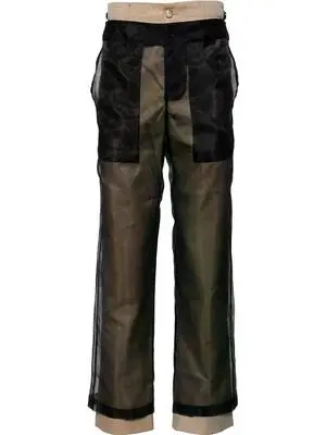 FENG CHEN WANG Reversible Layered Trousers - Black