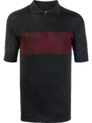 MAISON MARGIELA Two-tone Zip-up Polo Shirt - Grey