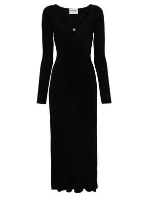 Moschino Ribbed-knit Maxi Dress - Black