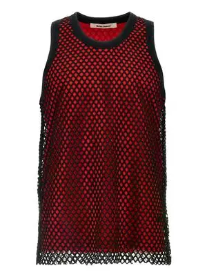 WALES BONNER Record Tank Top - Red