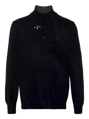 FAY Turtleneck Virgin Wool Sweater - Blue