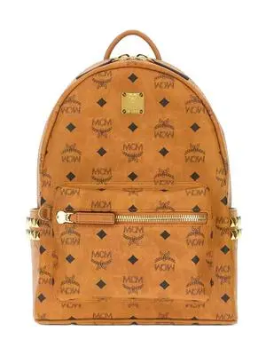 Mcm Small Stark Backpack - Brown