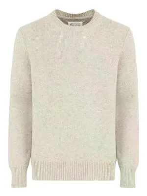 MAISON MARGIELA Crew Neck Four-stitch Jumper - Neutrals