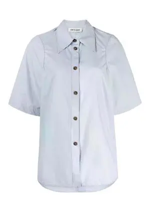 LOW CLASSIC Pointed-collar Cotton Shirt - Blue