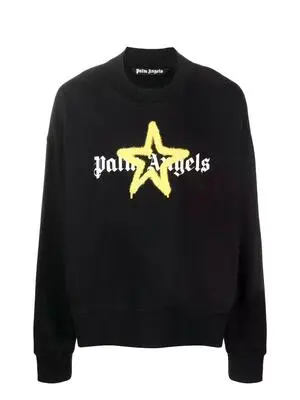 Palm Angels Star Sprayed-print Sweatshirt - Black