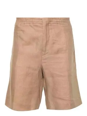 Zegna Oasi Lino Linen Shorts - Brown