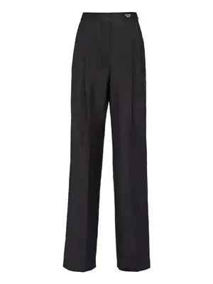 Prada Kid-mohair Tailored Trousers - Black