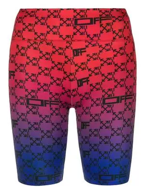 Off-White Monogram-print Cycling Shorts - Red