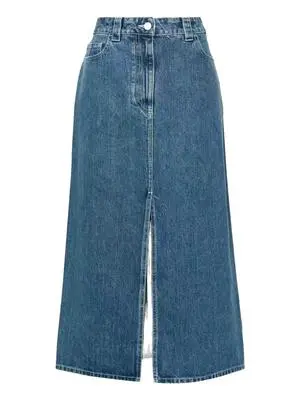 Sunnei Logo-patch Denim Skirt - Blue