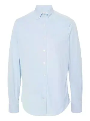 TRAIANO MILANO Long-sleeve Stretch Shirt - Blue