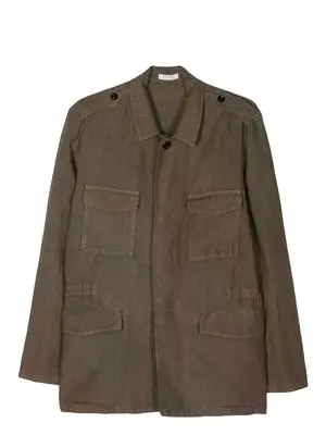 Boglioli Linen Chambray Shirt Jacket - Brown