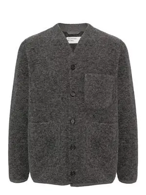 Universal Works Wool Blend Fleece Cardigan - Grey