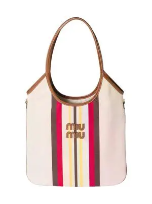 Miu Miu Striped Tote Bag - Neutrals