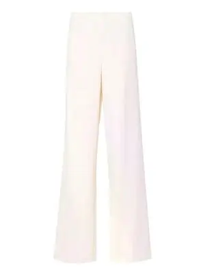 Blumarine Wide-leg Crepe Trousers - Neutrals