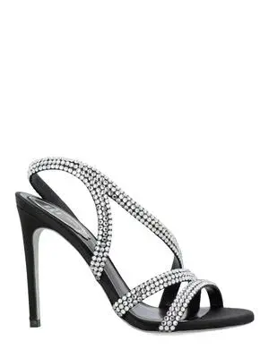 Rene Caovilla 105mm Lisa Embellished Stiletto Sandals - Black