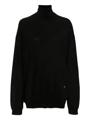 Moschino Logo-plaque Sweater - Black