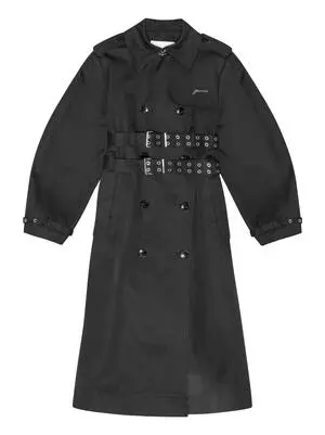 GANNI Organic Cotton Trench Coat - Black