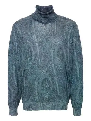 Etro Paisley-jacquard Sweater - Blue