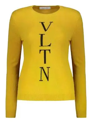 Valentino Garavani Intarsia-knit Logo Jumper - Yellow