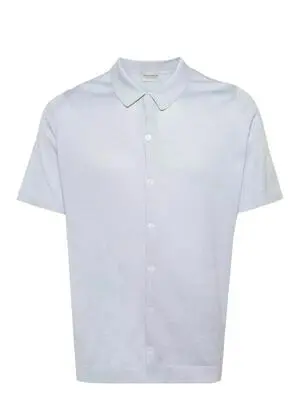John Smedley Fine-knit Short-sleeved Shirt - Blue