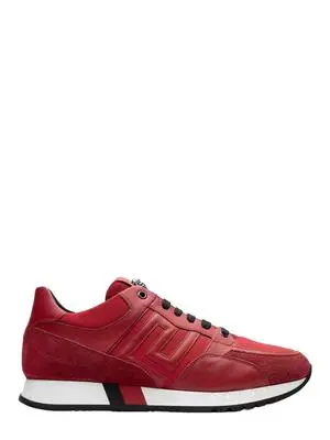 Versace Greek Key Contrast Sneakers - Red