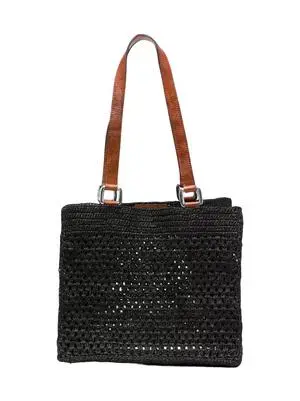 IBELIV Irina Raffia Tote Bag - Black
