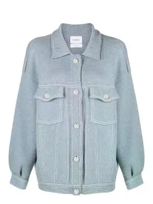BARRIE Contrast-stitching Denim-effect Jacket - Blue