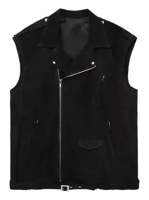 Rick Owens Leather Biker Vest - Black