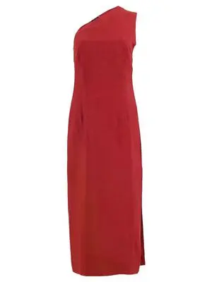HAIGHT. Maria One-shoulder Linen Dress - Red