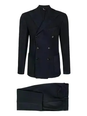 DELL'OGLIO Double-breasted Wool Suit - Blue